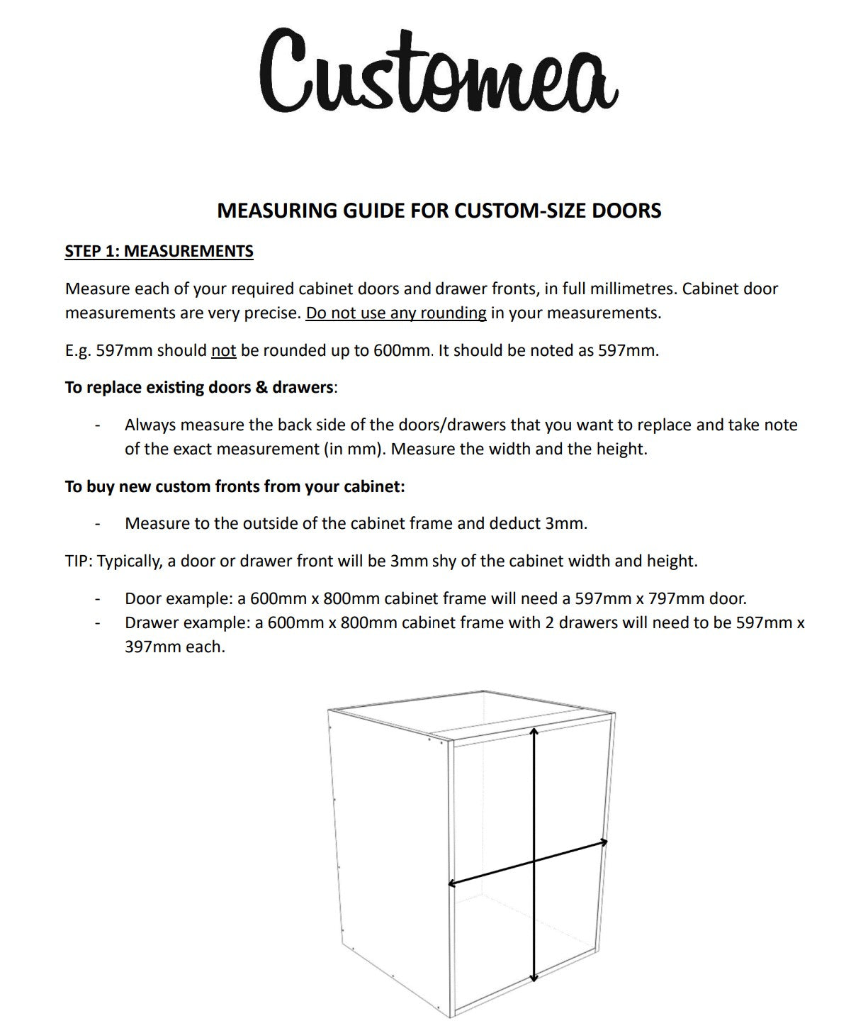 Custom Size Products | Customea